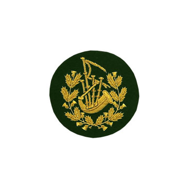 Pipe Major Badge Gold Bullion on Green | Pro Scottish LLC