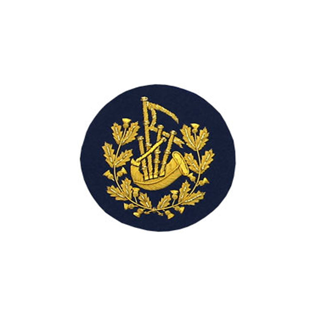 Pipe Major Badge Gold Bullion on Navy | Pro Scottish LLC